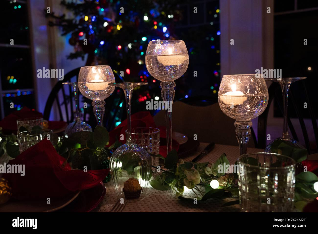 Christmas table decors tree hi-res stock photography and images - Alamy