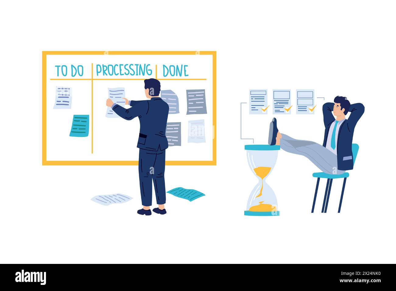 Finish tasks Stock Vector Images - Alamy