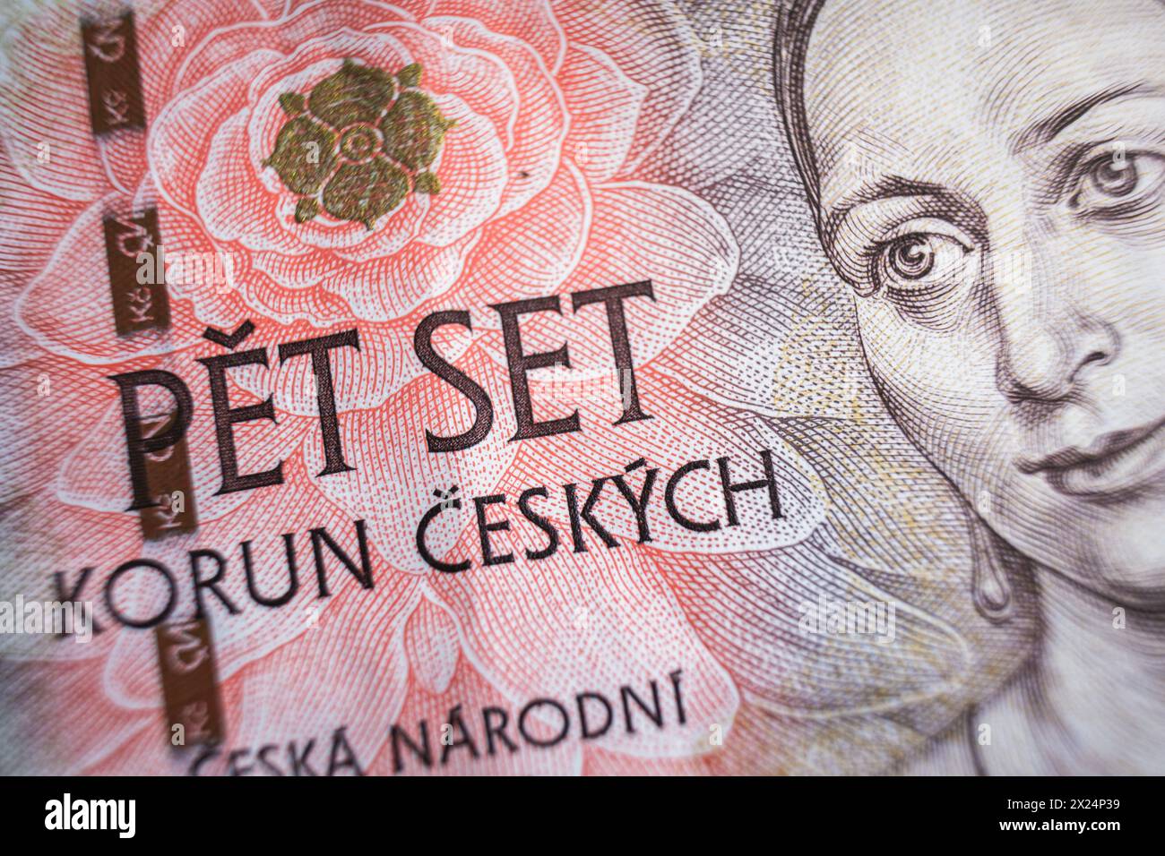 Close-up on pet set czech koruna Banknote inflation economic in Czech ...