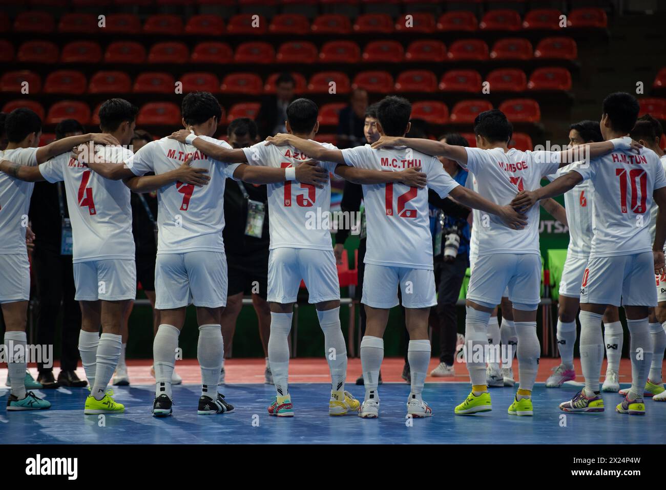 Bangkok: Myanmar player(white shirt), in the competition The AFC Futsal ...