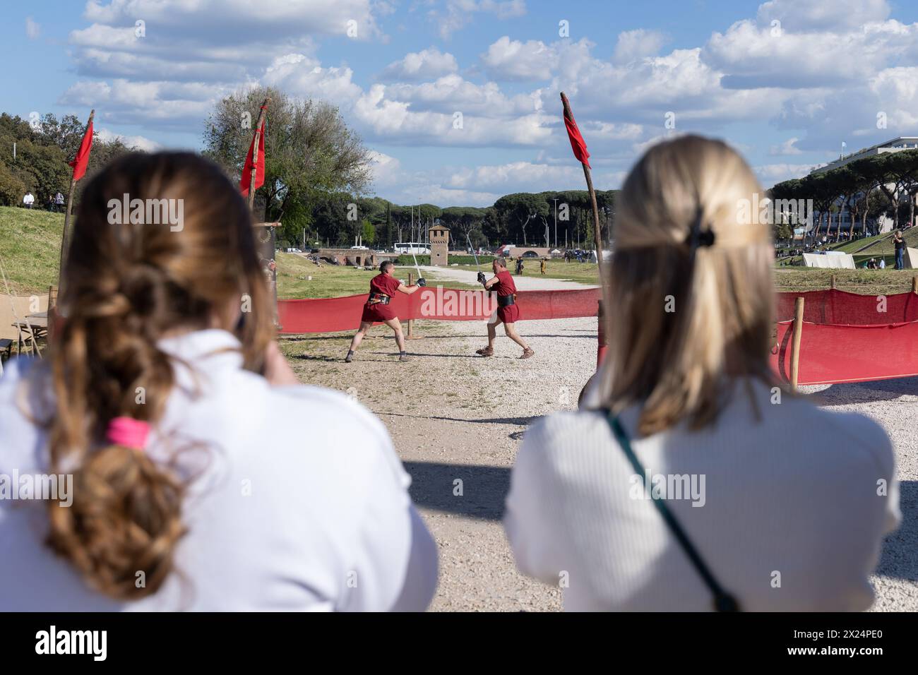 Rome, Italy. 19th Apr, 2024. Staging of historical re-enactments for ...