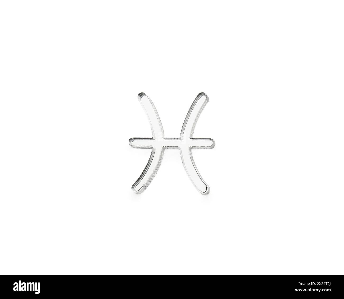 Zodiac sign. Silver Pisces symbol isolated on white, top view Stock ...