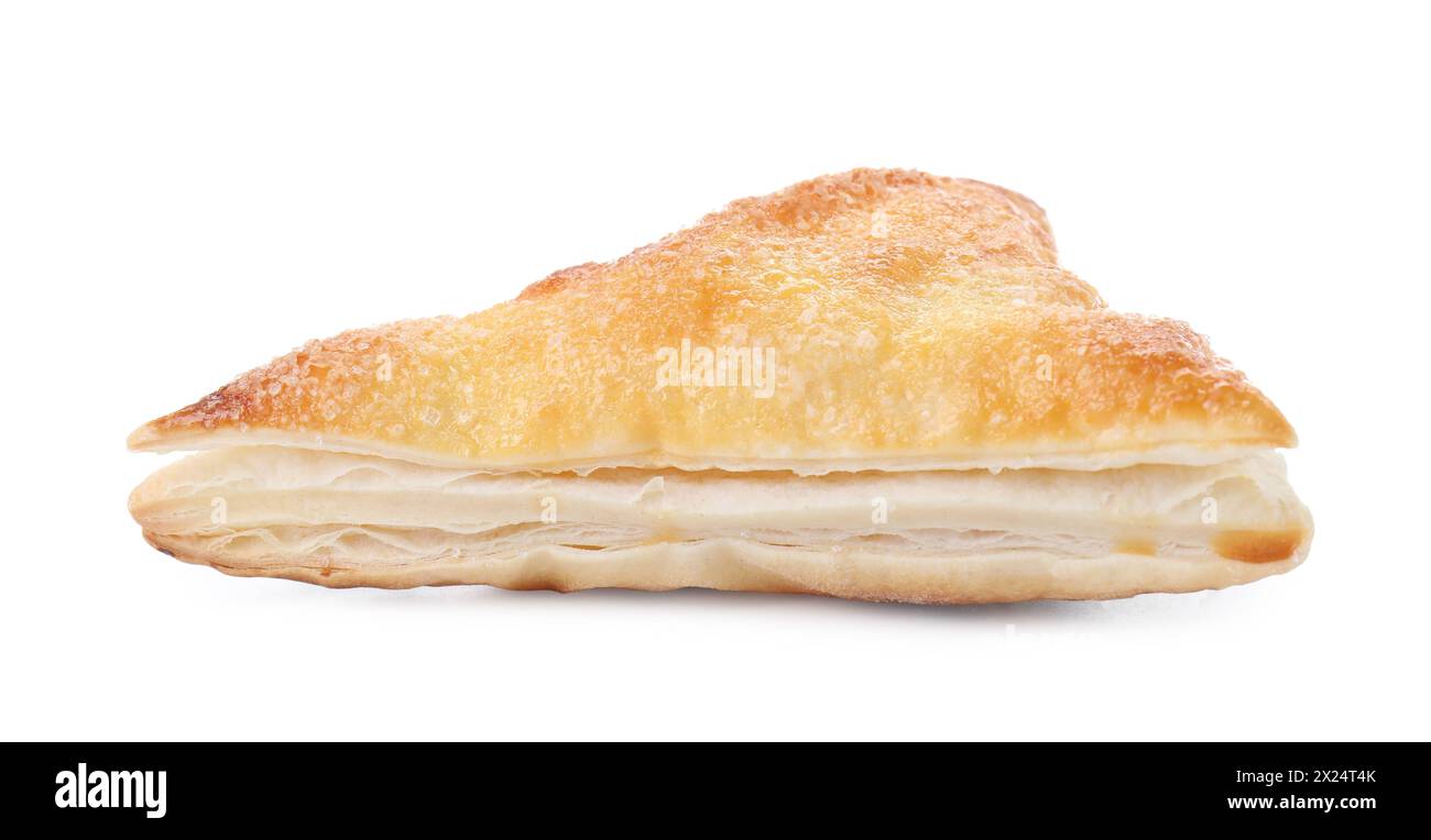 Puff pastry. One delicious fresh bun isolated on white Stock Photo - Alamy