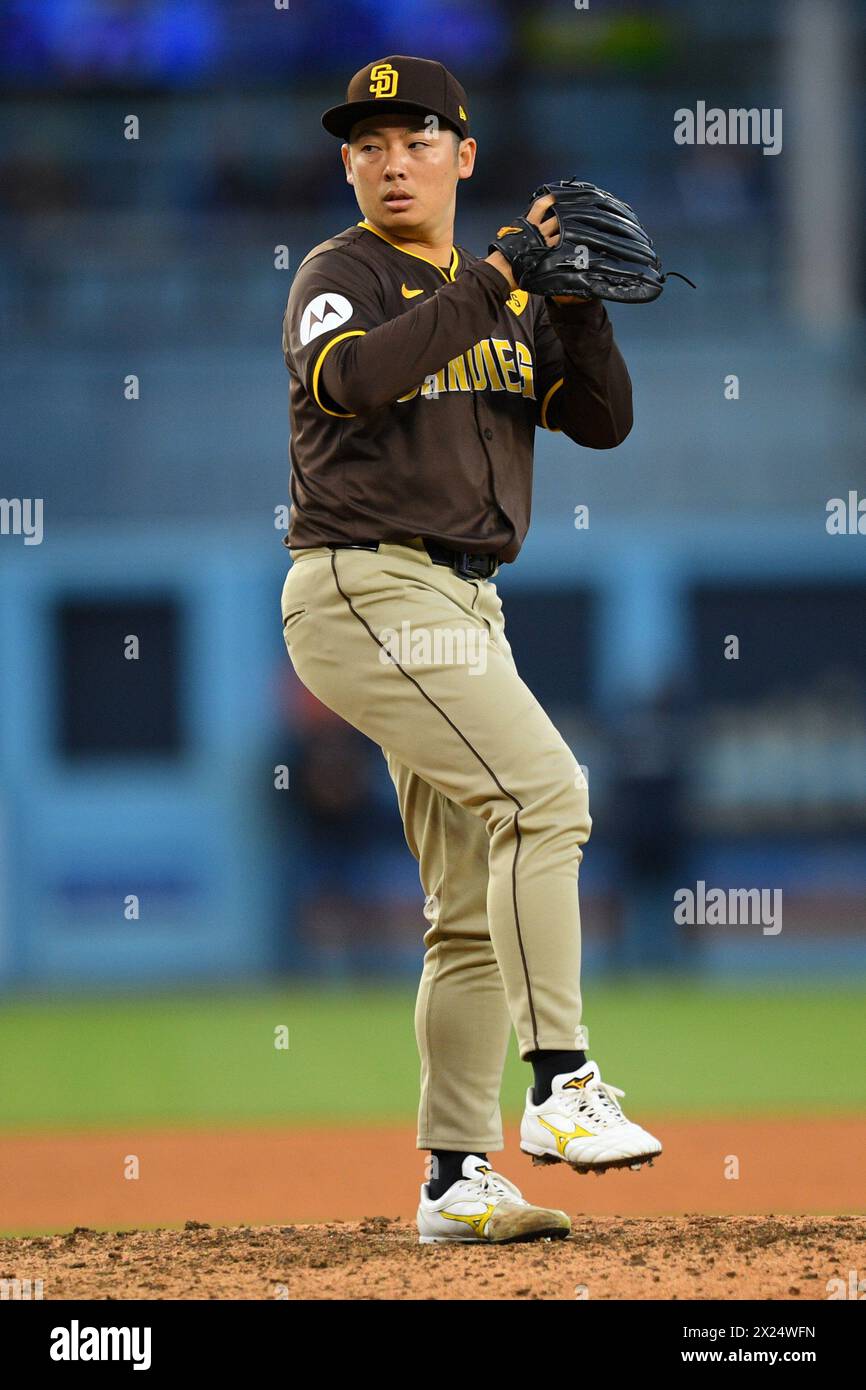LOS ANGELES, CA - APRIL 14: San Diego Padres pitcher Yuki Matsui (1 ...