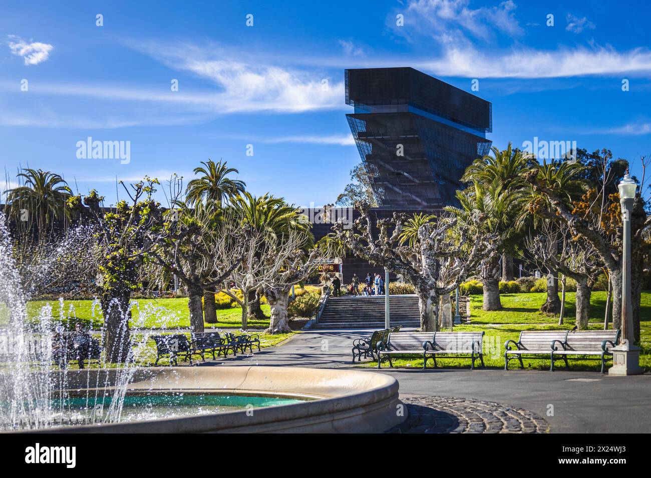San Francisco, CA, USA. March 30, 2024: The rooftop of the de Young ...