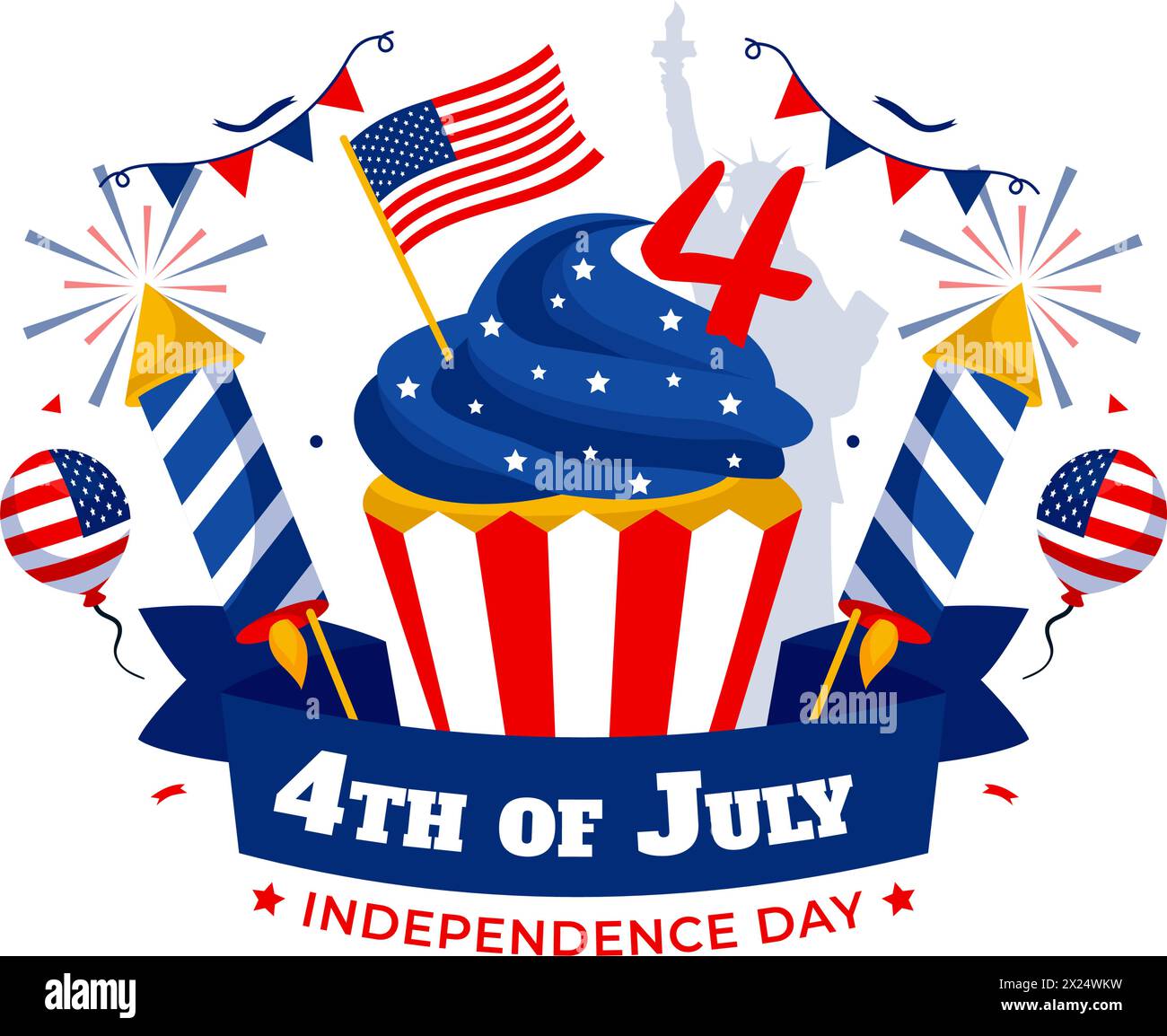 Happy 4th Of July Flag Clip Art