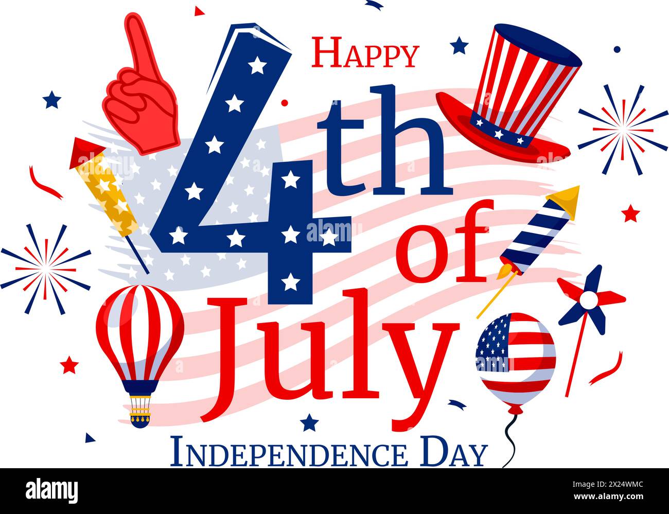 Happy 4th Of July Flag Clip Art