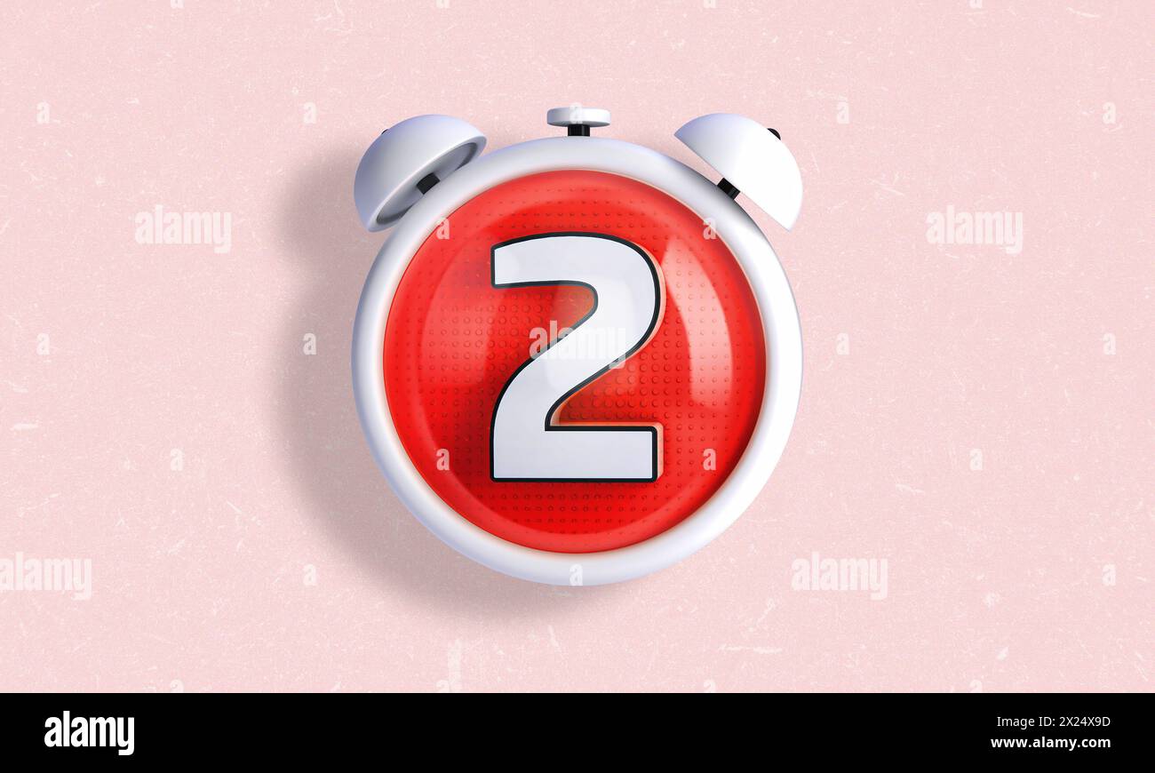 3D illustration of a clock style counter and stopwatch in white color ...