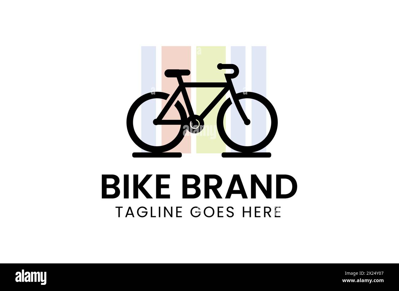 Vector Bicycle icon with colored outline of bicycle sport on white ...