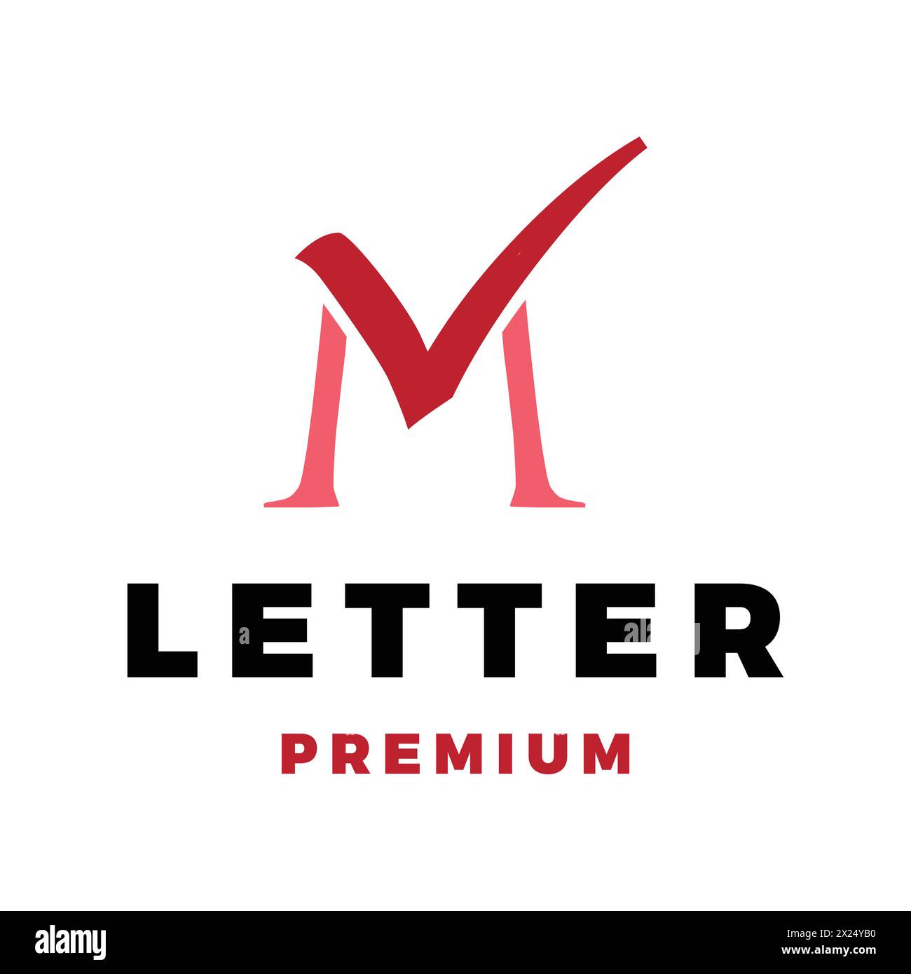 Initial Letter M Check Mark Icon Vector Logo Template Illustration ...