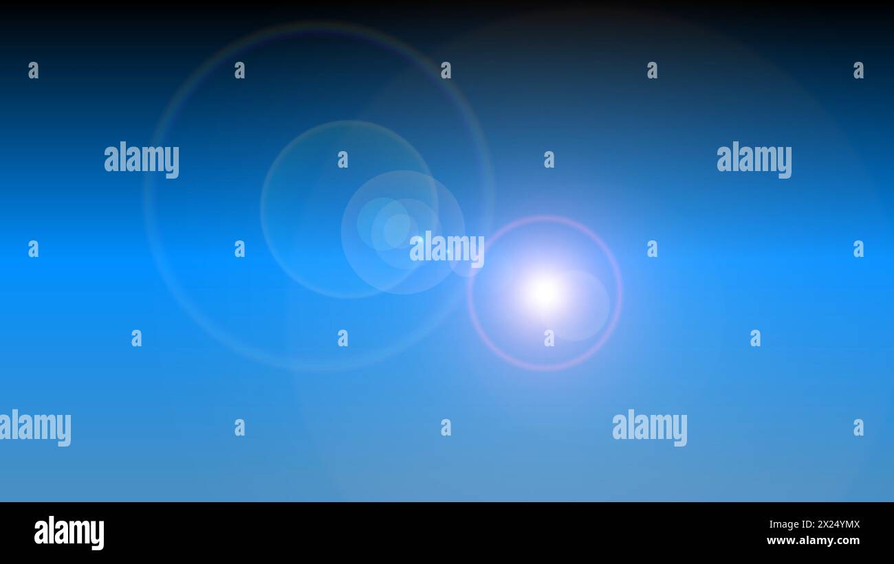 Blue color geometric abstract gradient wallpaper with lense flare ...