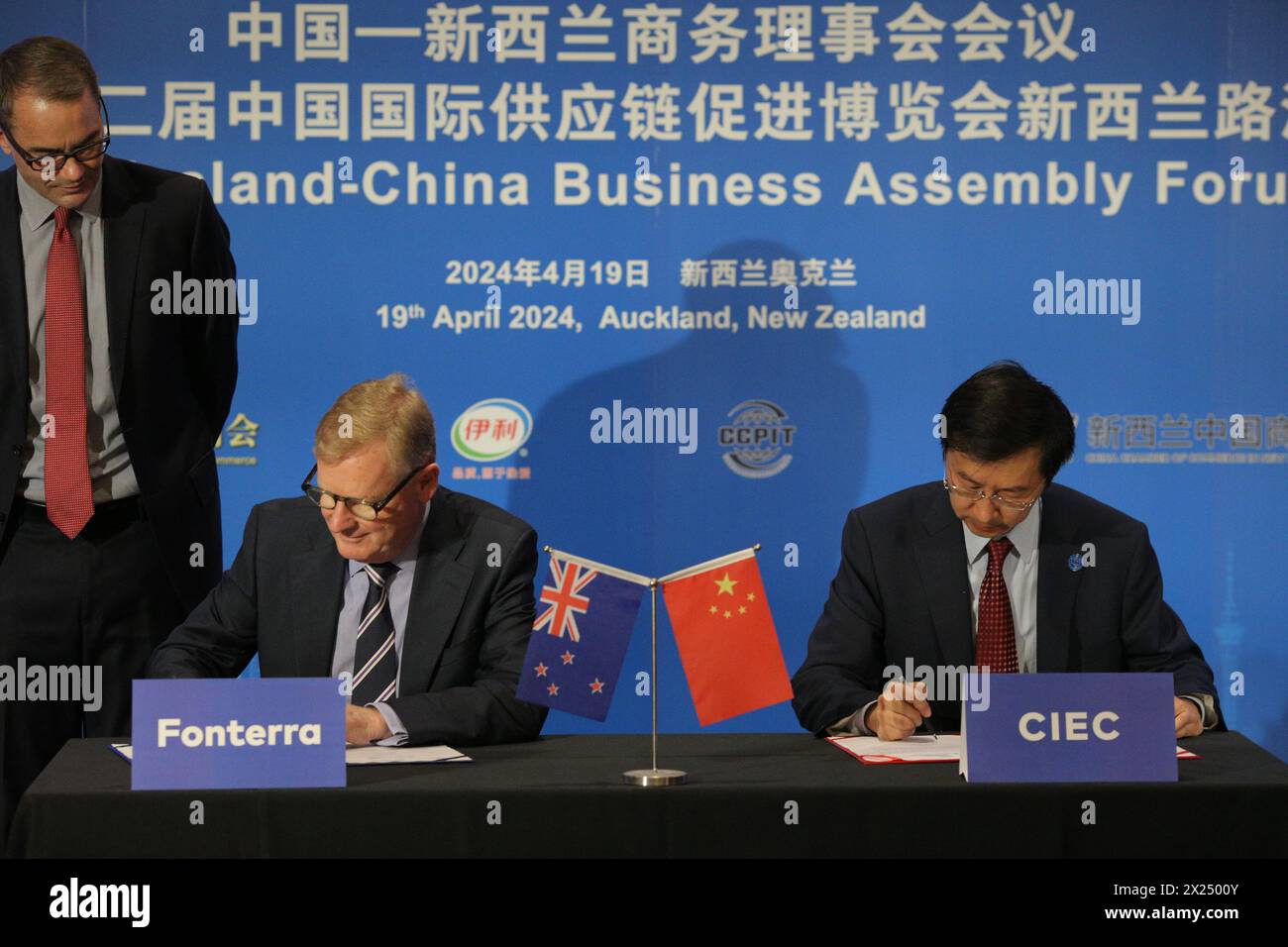 Auckland, New Zealand. 19th Apr, 2024. This photo shows a signing ...