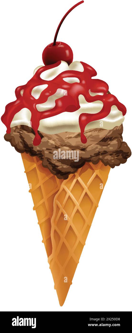 Vector illustration of a tempting ice cream treat Stock Vector Image ...