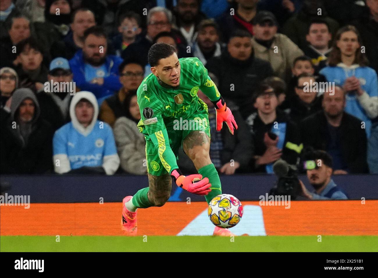 Ederson of Manchester City during the UEFA Champions League match ...