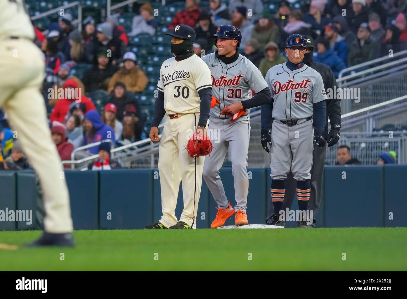Minneapolis, Minnesota, USA. 19th Apr, 2024. Detroit Tigers left ...
