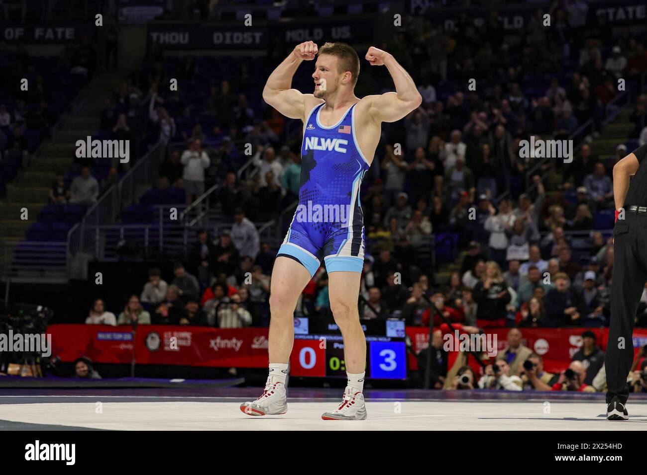 State College, Pennsylvania, USA. 19th Apr, 2024. JASON NOLF (blue ...