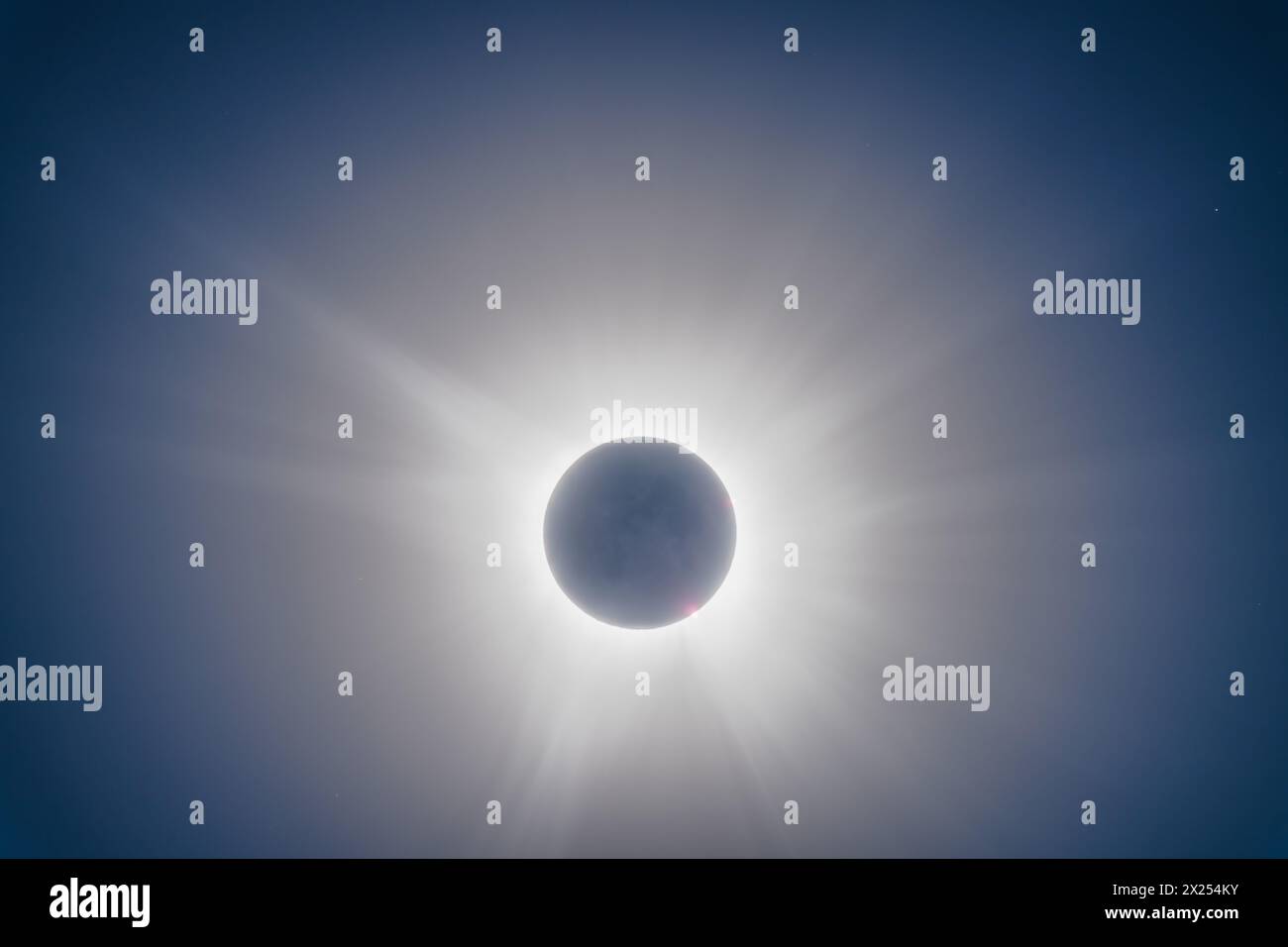 Total solar eclipse wide with full corona diamond Stock Photo - Alamy
