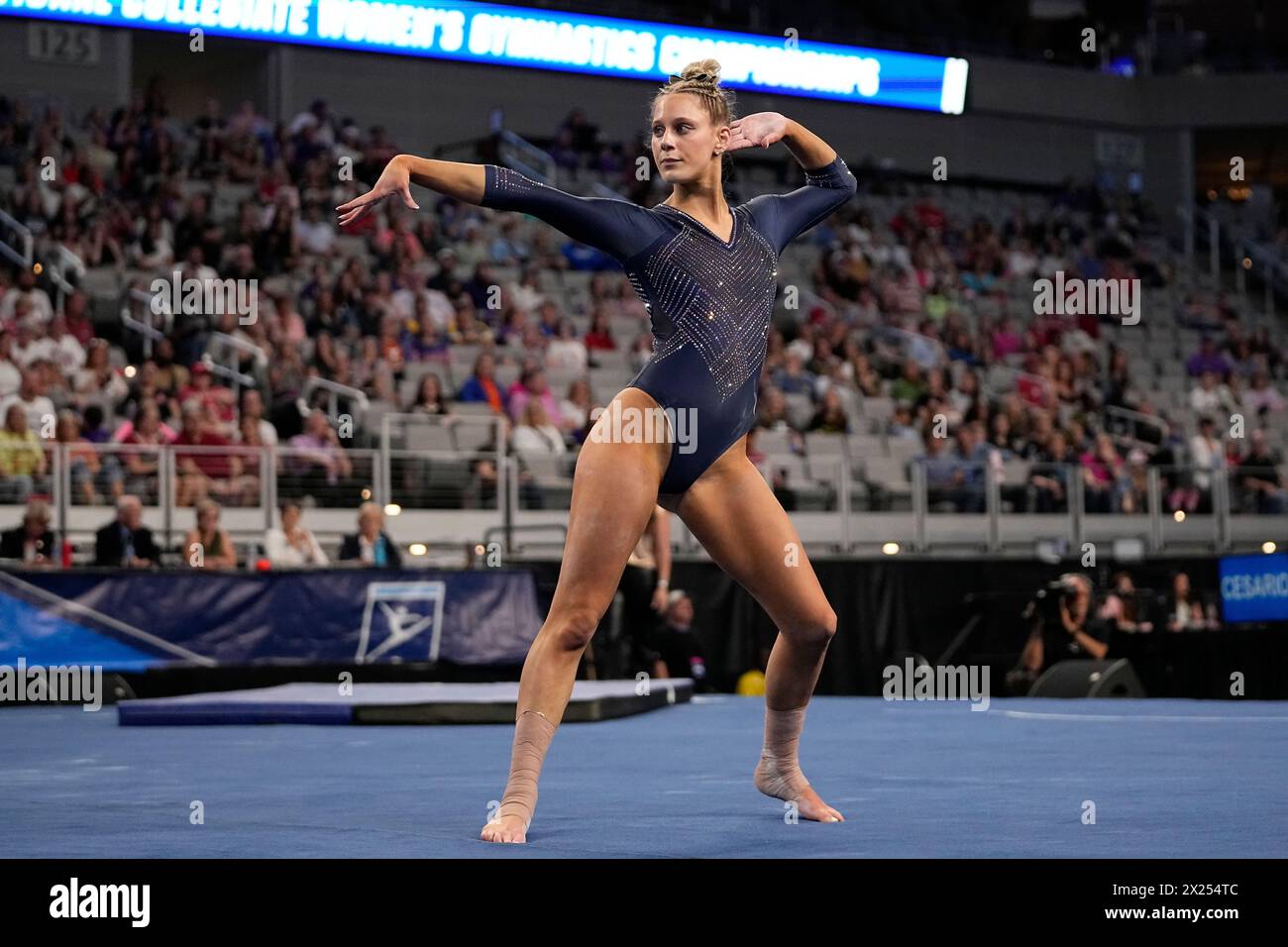 California's Ella Cesario competes on the floor exercise during the ...