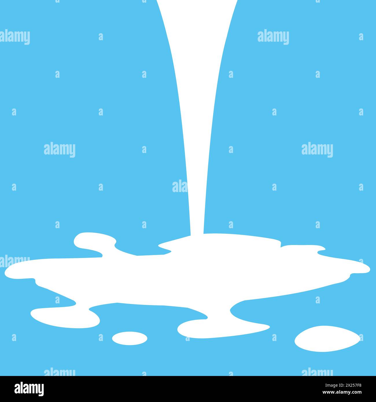 White paint graphic sign in puddle. Spill water symbol isolated on ...