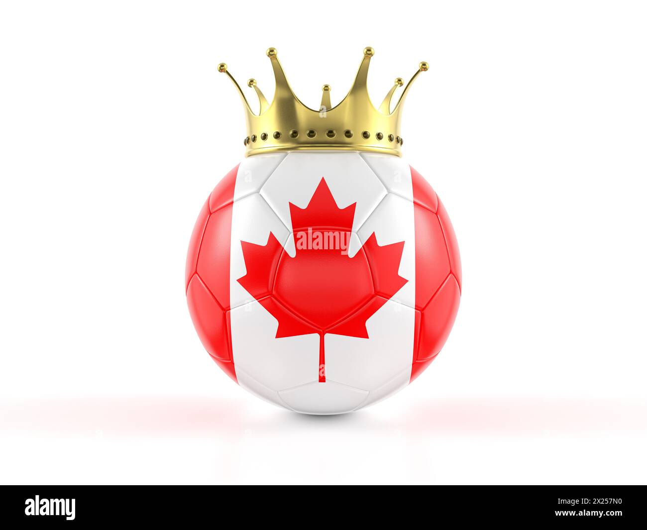 Canada flag soccer ball with crown on a white background. 3d ...