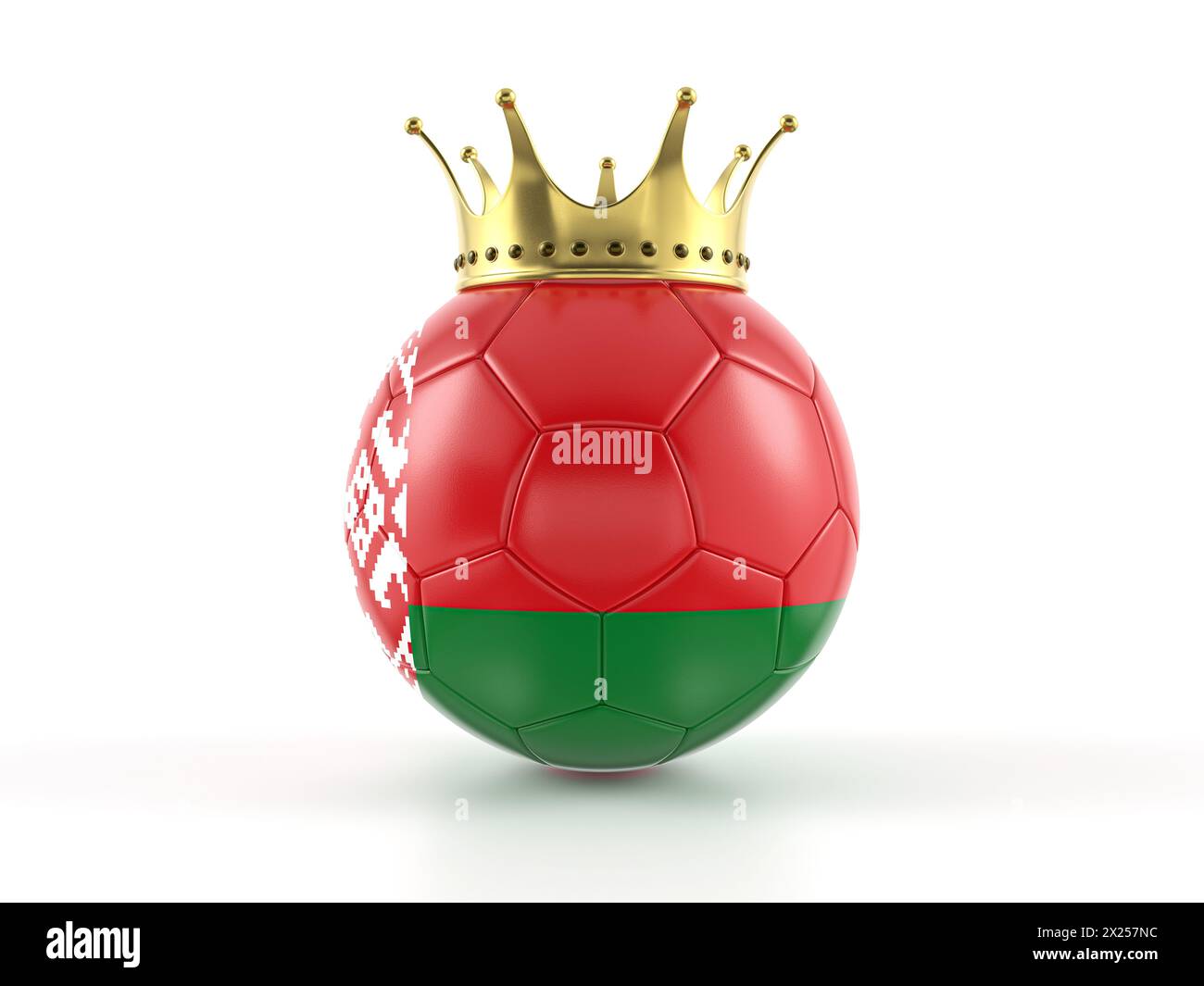 Belarus flag soccer ball with crown on a white background. 3d ...
