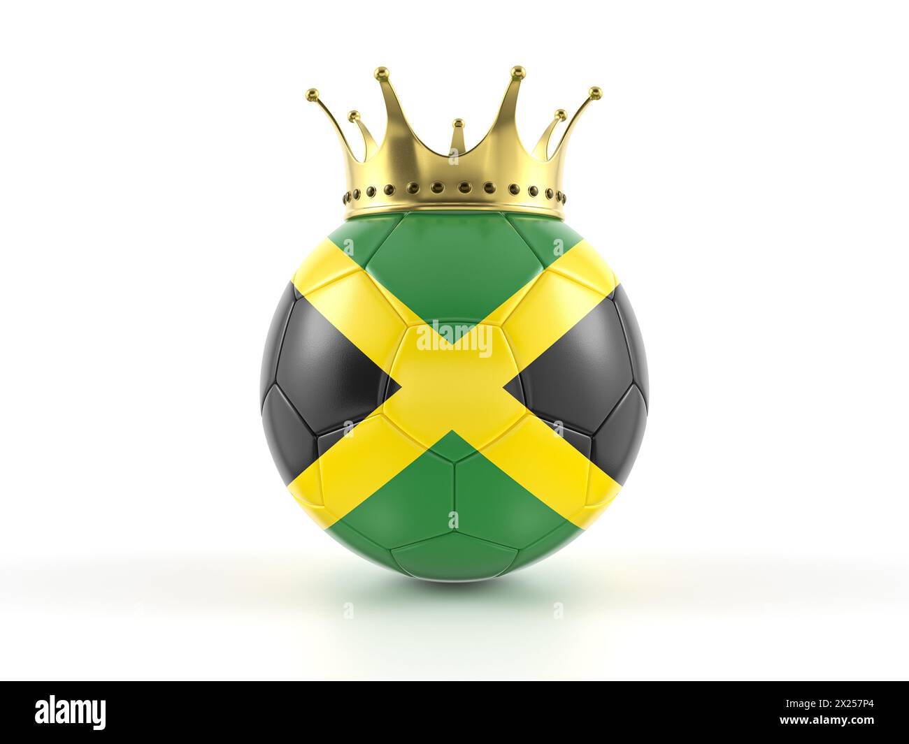 Jamaica flag soccer ball with crown on a white background. 3d ...