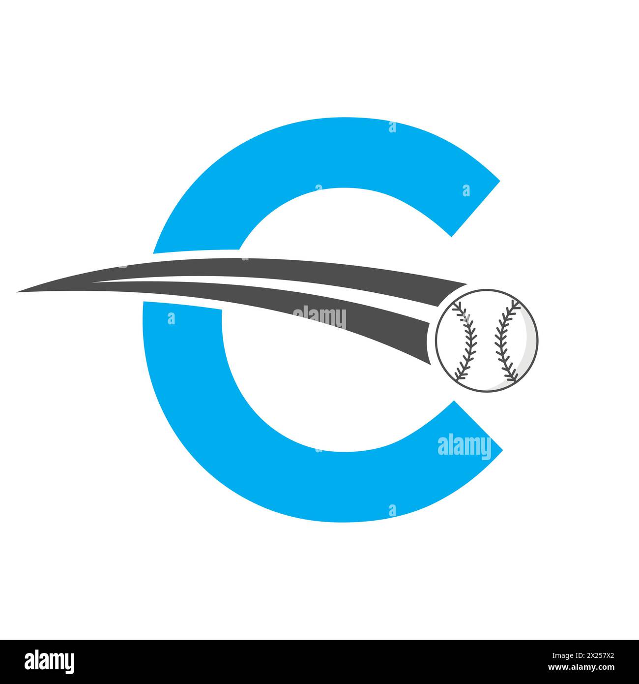 Baseball Logo On Letter C Concept With Moving Baseball Symbol. Baseball ...
