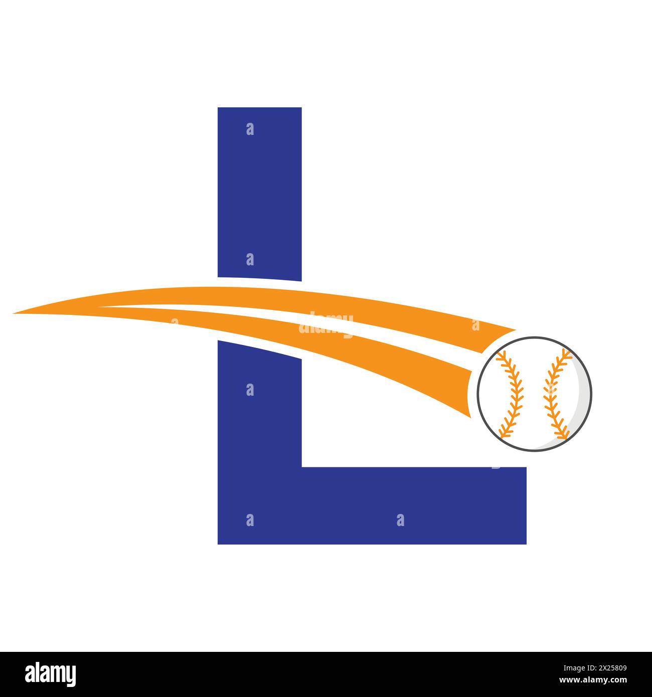 Baseball Logo On Letter L Concept With Moving Baseball Symbol. Baseball ...
