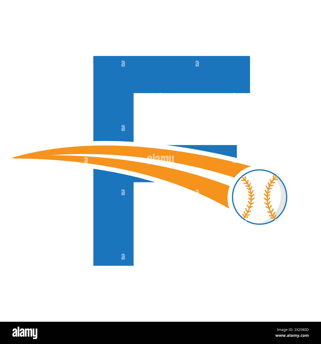 Baseball Logo On Letter F Concept With Moving Baseball Symbol. Baseball ...