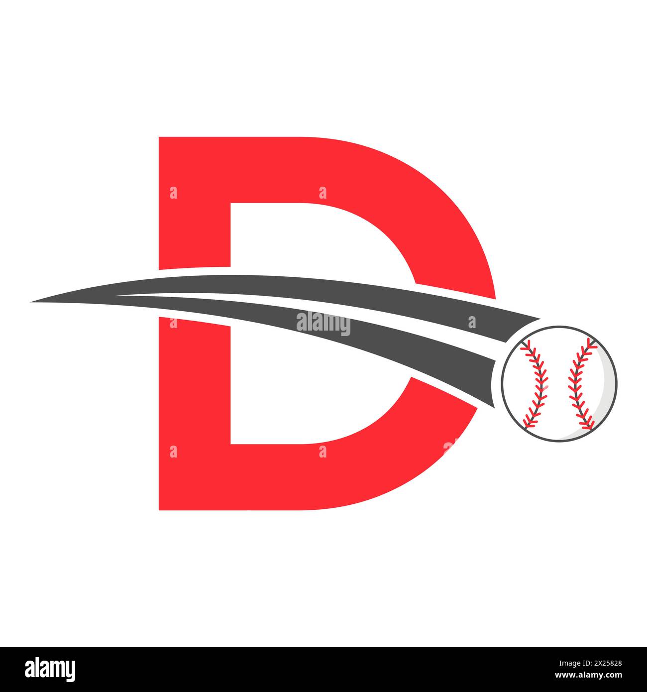 Baseball Logo On Letter D Concept With Moving Baseball Symbol. Baseball ...
