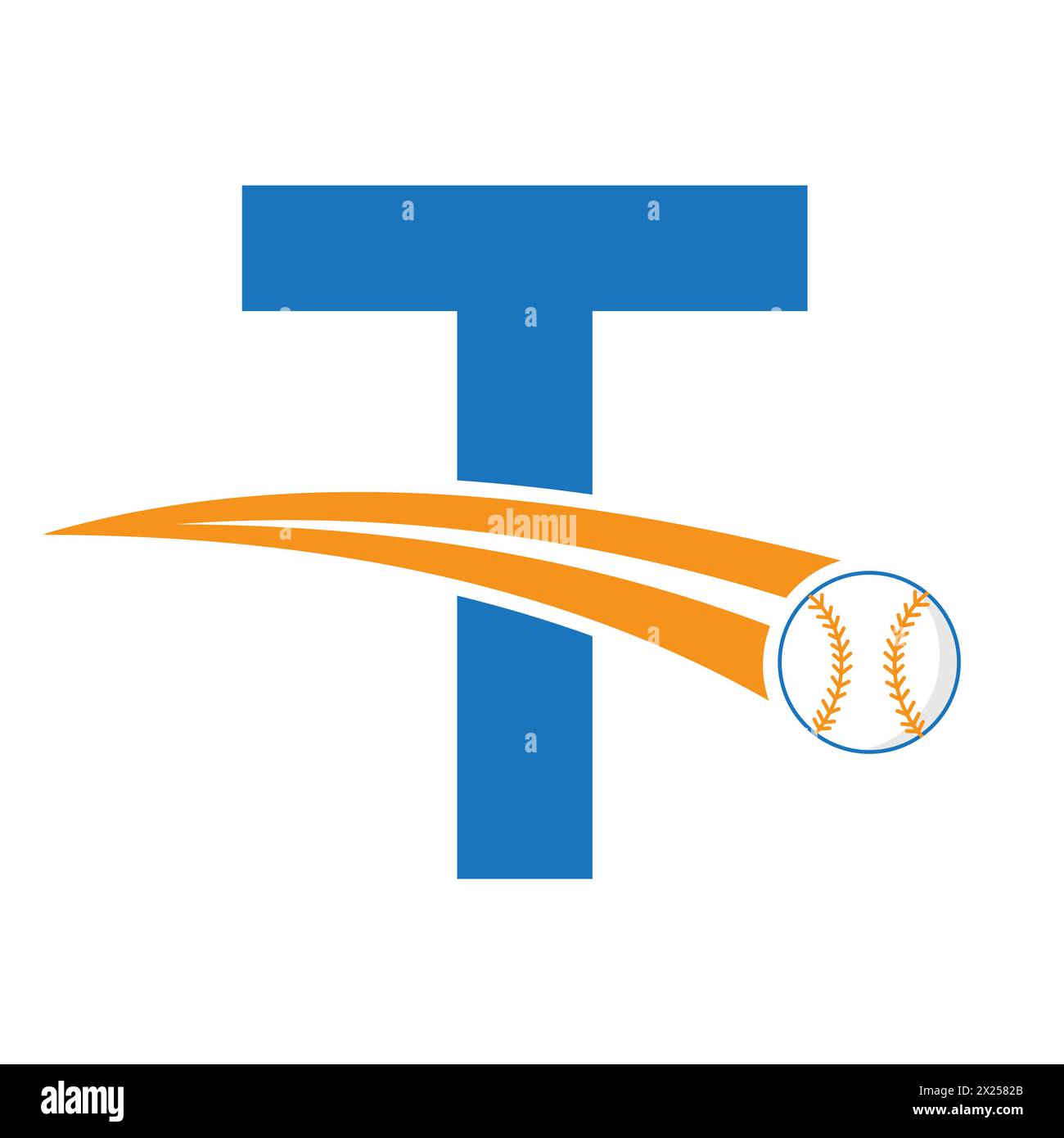 Baseball Logo On Letter T Concept With Moving Baseball Symbol. Baseball ...