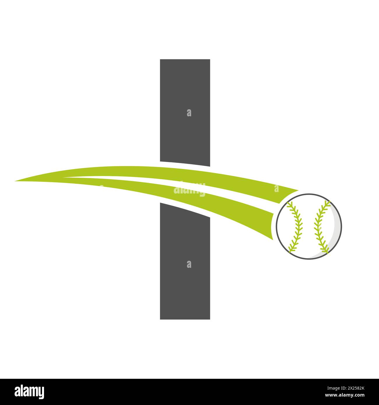 Baseball Logo On Letter I Concept With Moving Baseball Symbol. Baseball ...