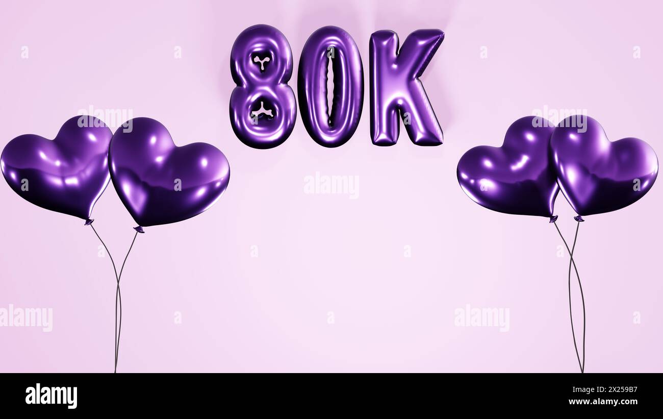 80k , 80000 followers, subscribers, likes celebration background with ...