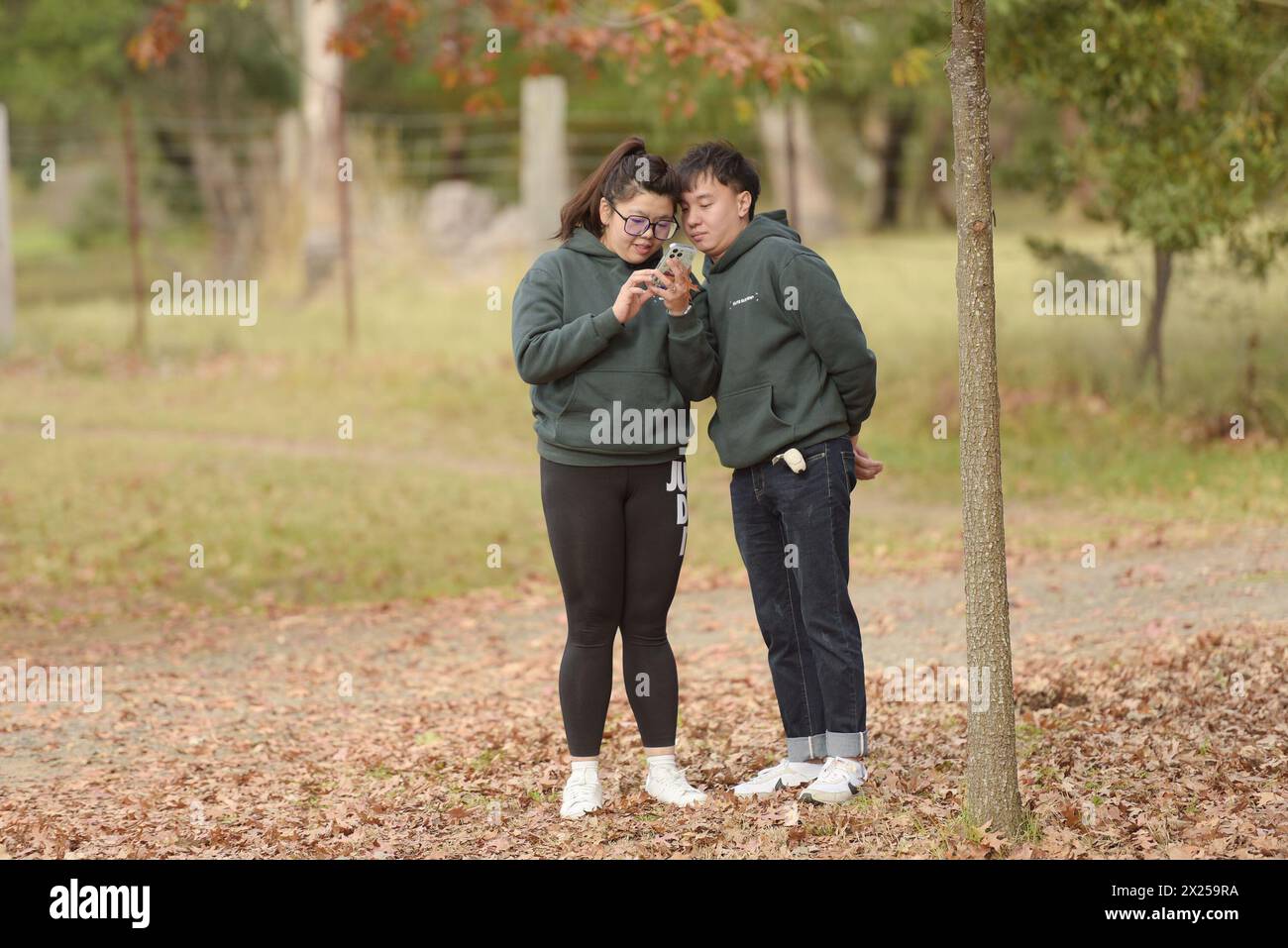 People enjoying autumn at Mount Macedon in Melbourne. The mountain is a ...