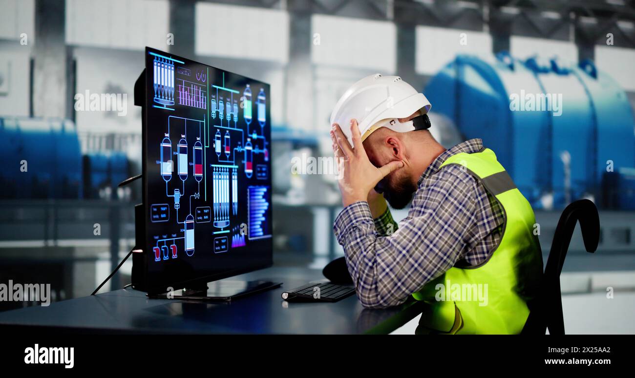 Engineer Operators Using Scada System At Industrial Plant Stock Photo ...
