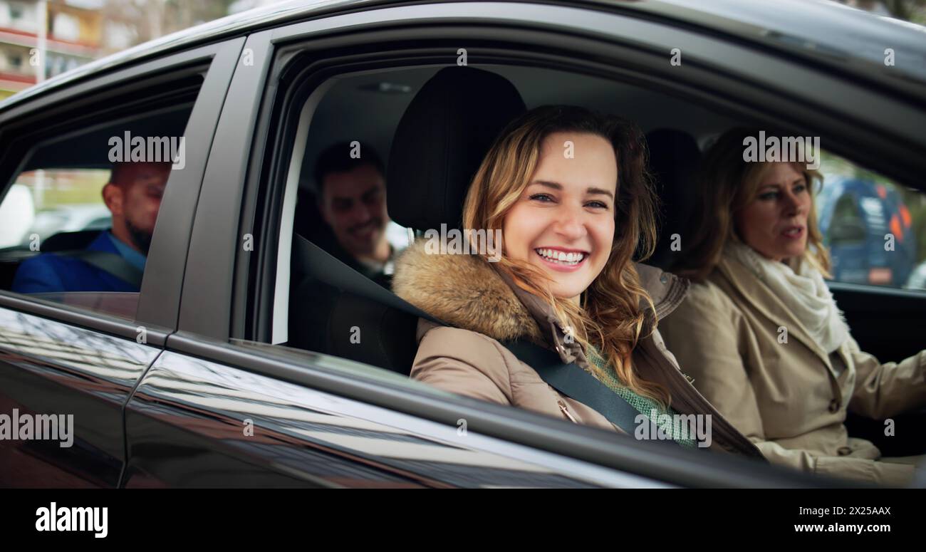 Carpool Ride Sharing. People Using Car Share Stock Photo - Alamy