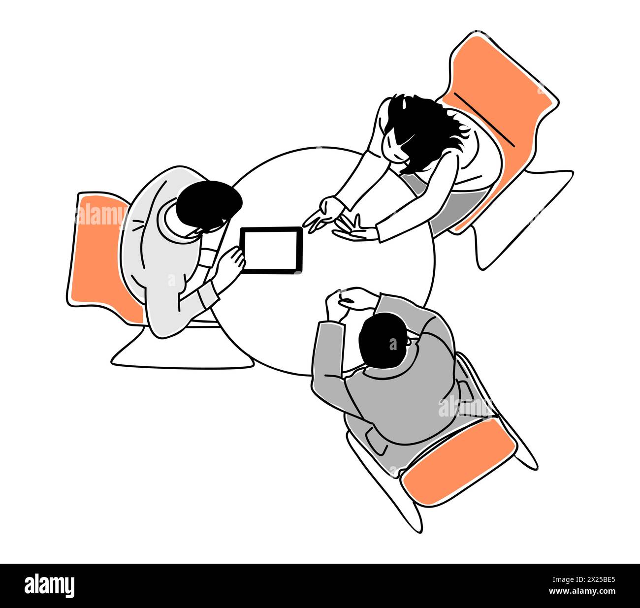 Sketch of three people together Cut Out Stock Images & Pictures - Alamy