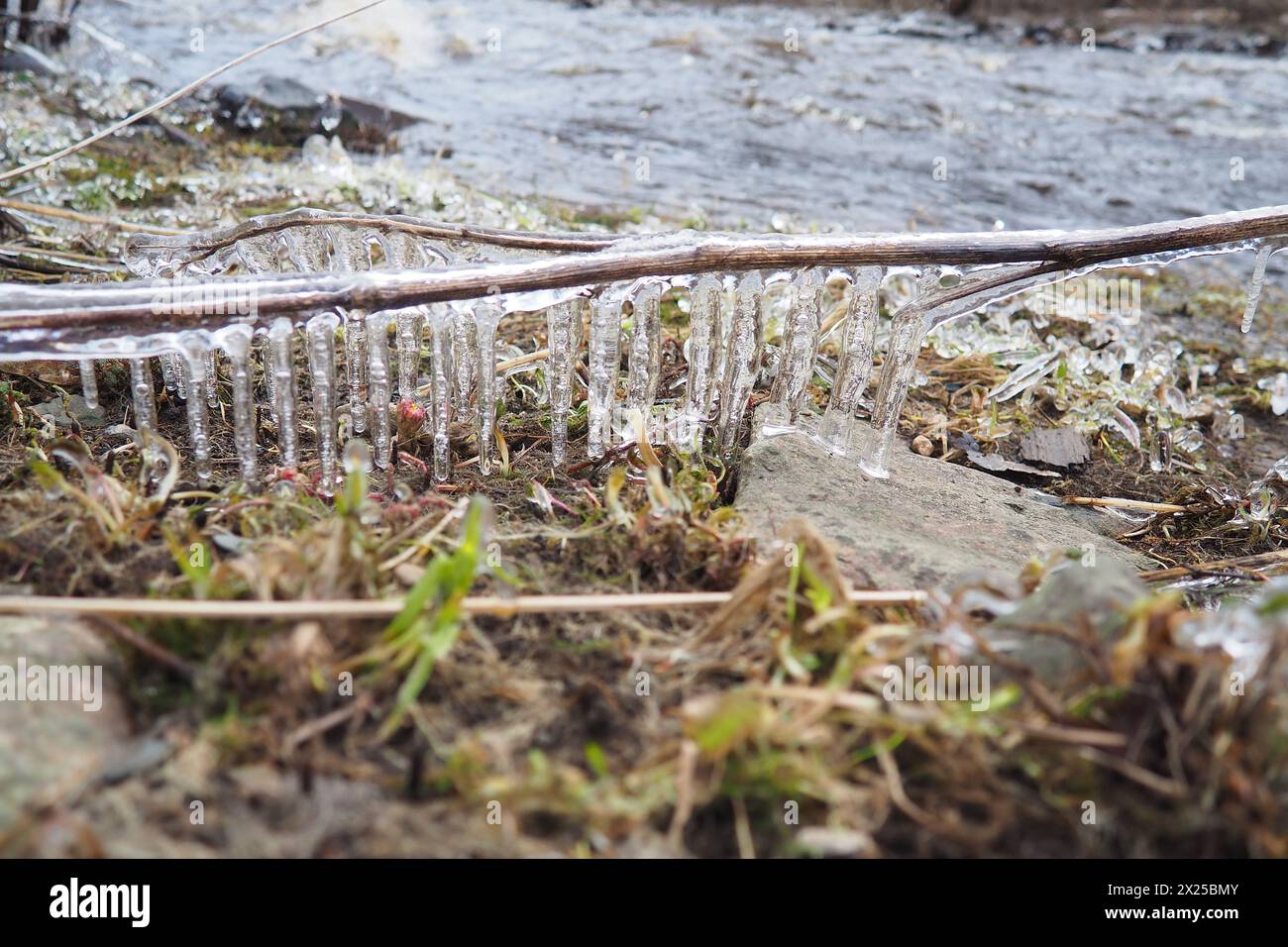 Ice is water in a solid state of aggregation. Ice icicles and ...