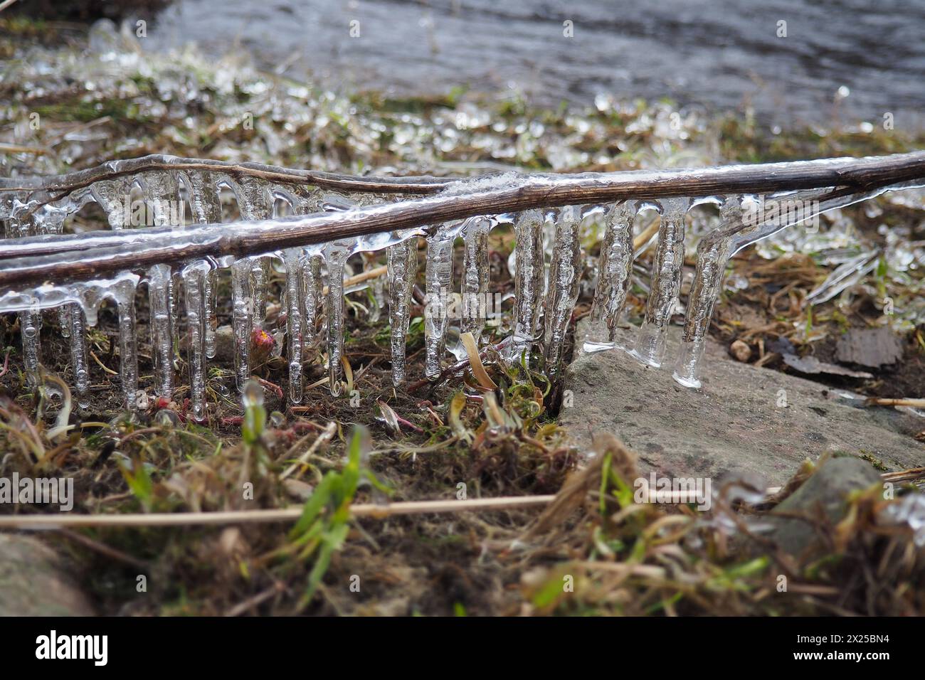 Ice is water in a solid state of aggregation. Ice icicles and ...