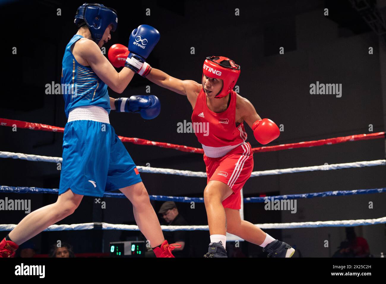 Pueblo, Colorado, USA. 19th Apr, 2024. Wen Lu Yang of China(Blue ...