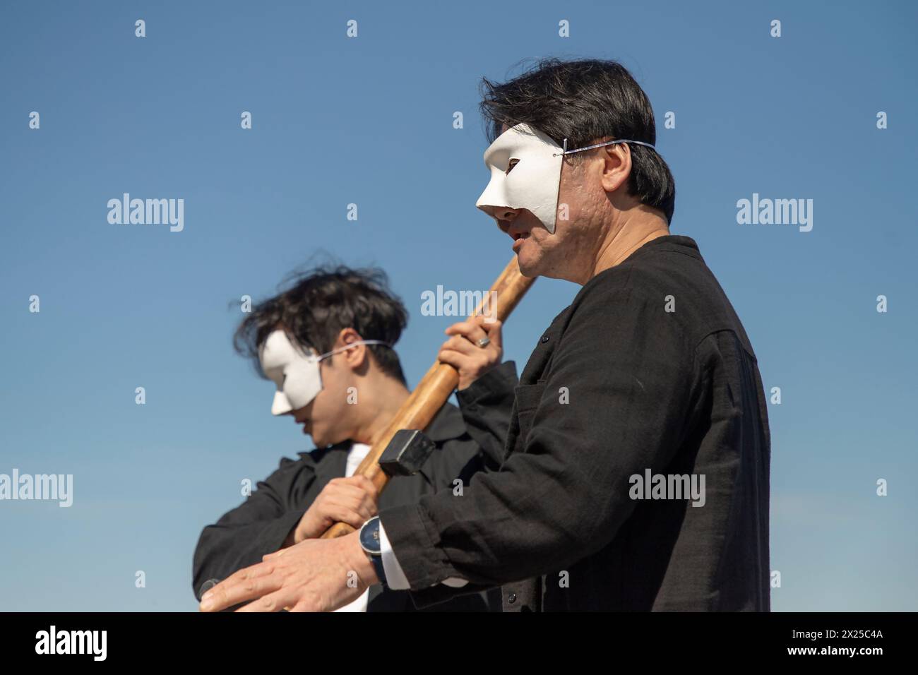 Zemun, Serbia, March 23, 2024: A performance of South Korean troupe ...