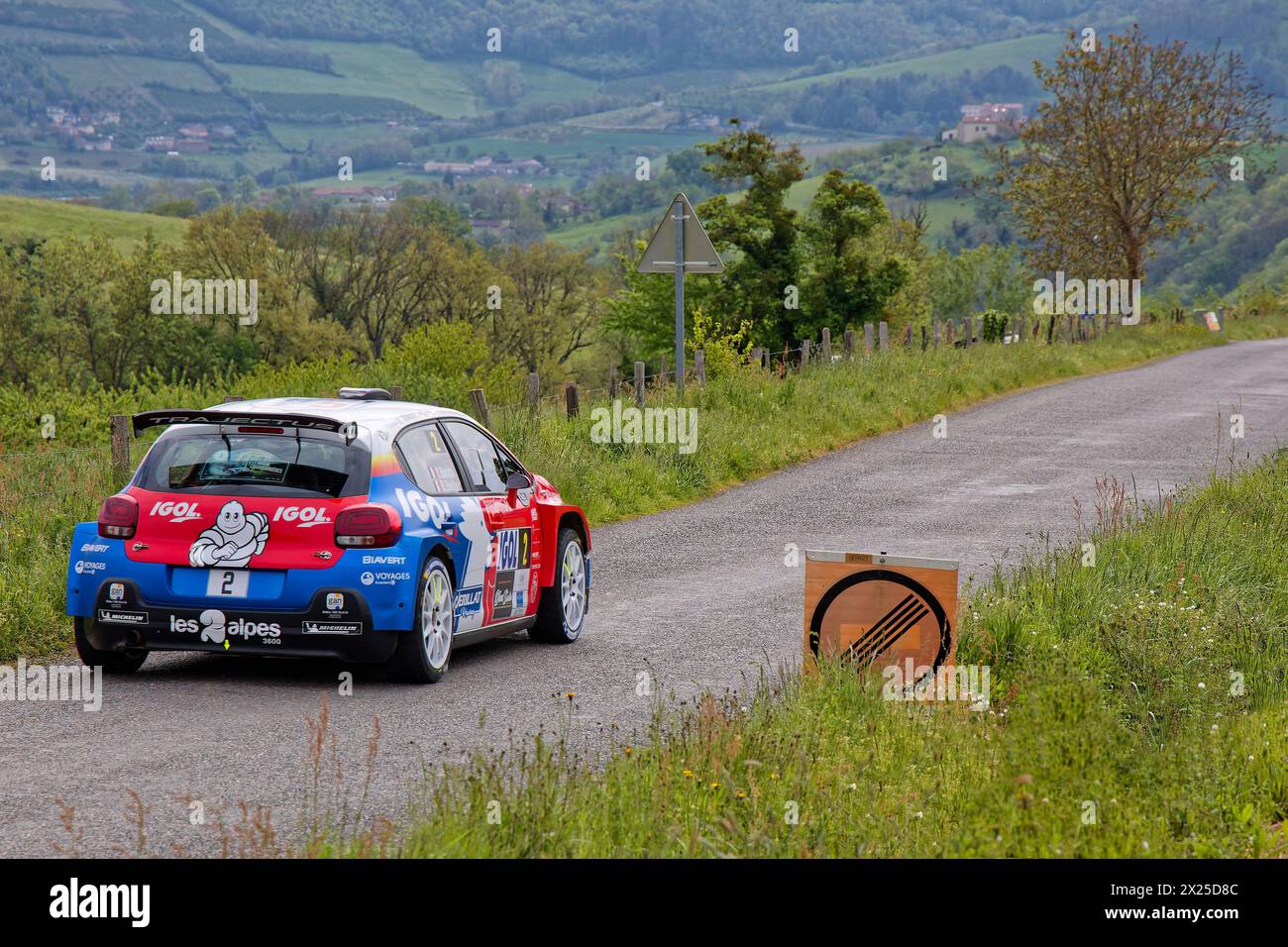 BIBOST, FRANCE, April 18, 2024 : On the roads of the rally. The ...