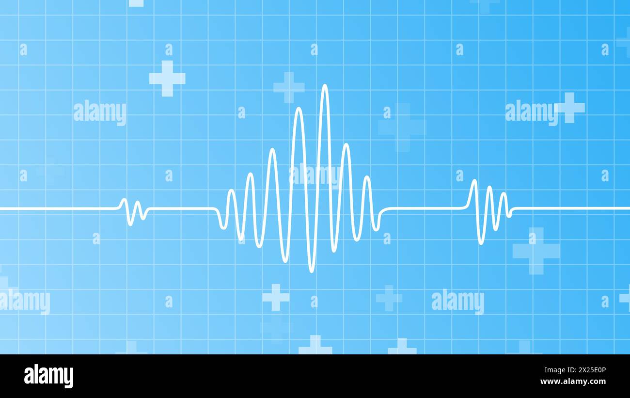 Medical concept with cardiogram and grid background Stock Photo - Alamy
