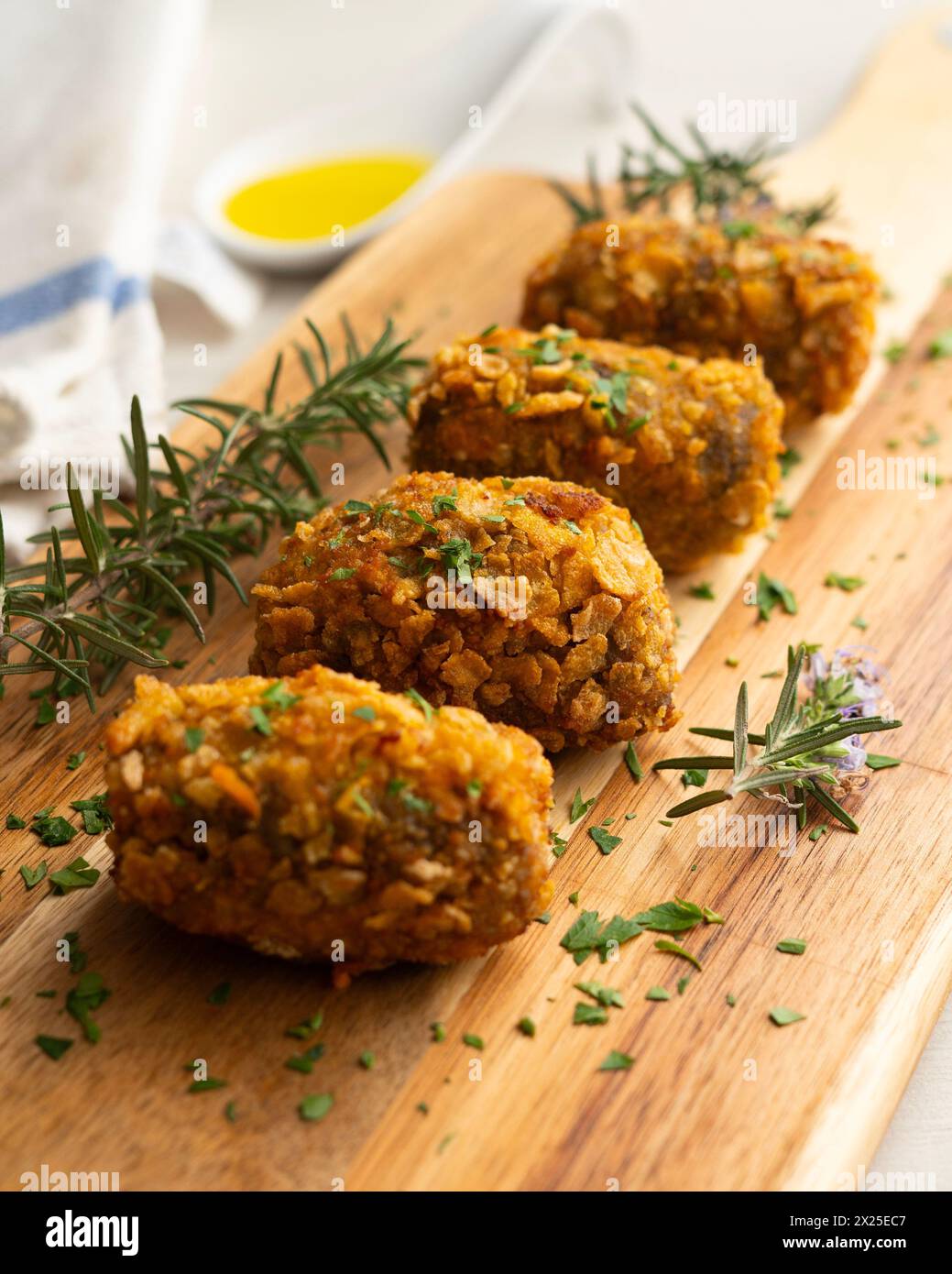Eggplant and apple croquettes. Traditional tapa recipe from Spanish ...