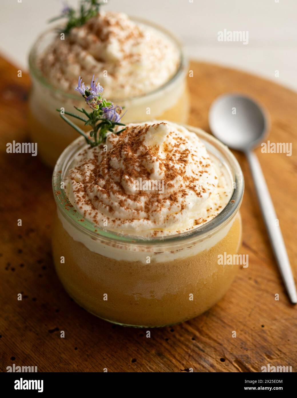 Italian dessert of cappuccino mousse served with cream Stock Photo - Alamy