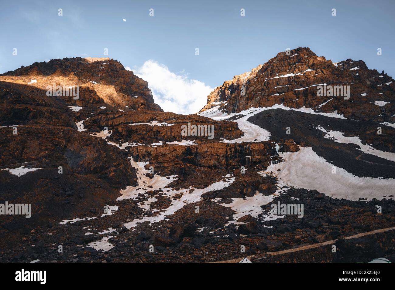 The Tranquil hiking trail near Imlil Valley leads to Toubkal peak in ...