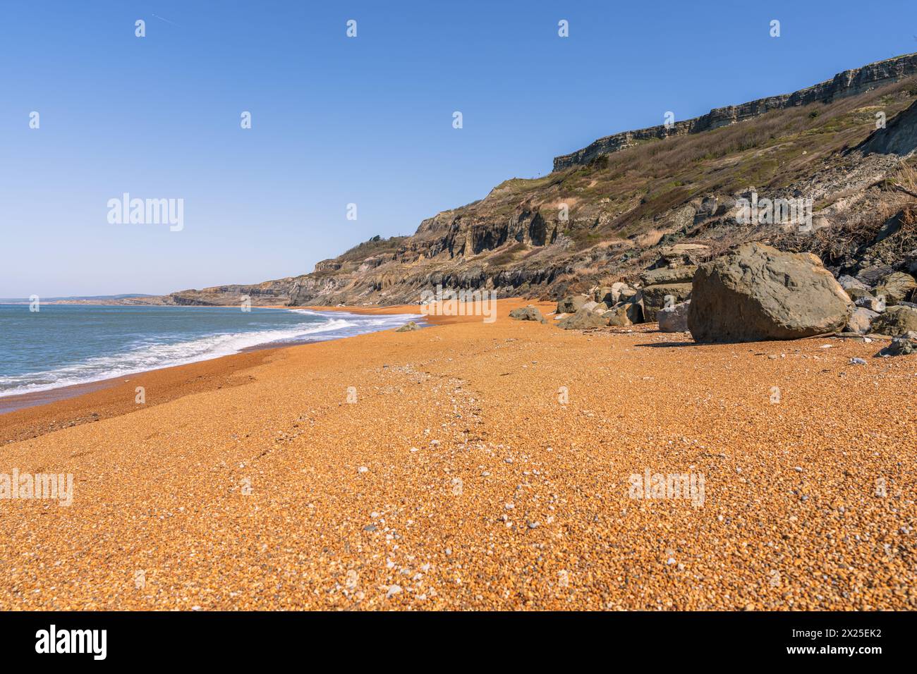 Evening on the Channel Coast near Chale Bay on the Isle of Wight ...