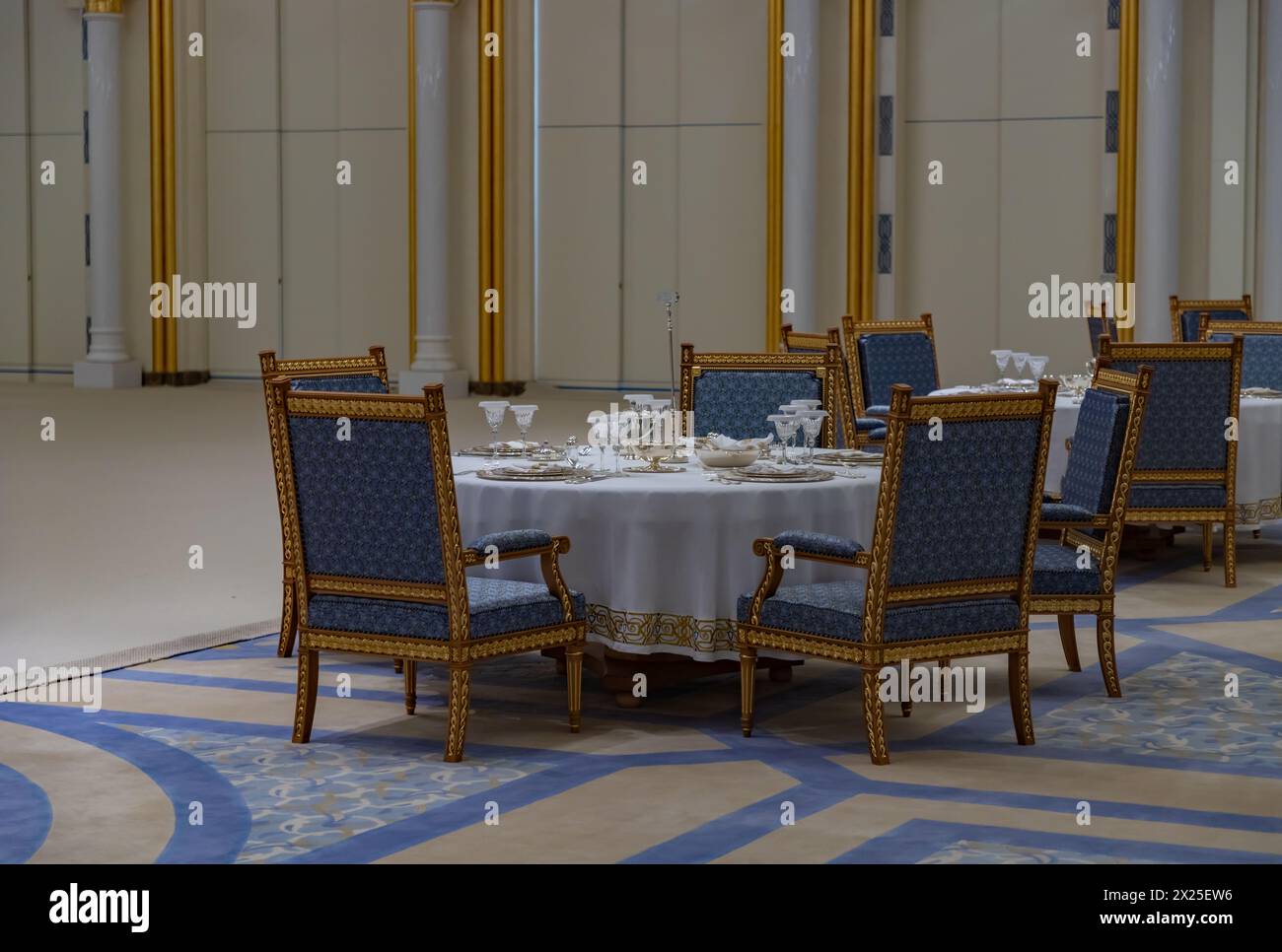 A picture of the Presidential Banquet Room of Qasr Al Watan Stock Photo ...