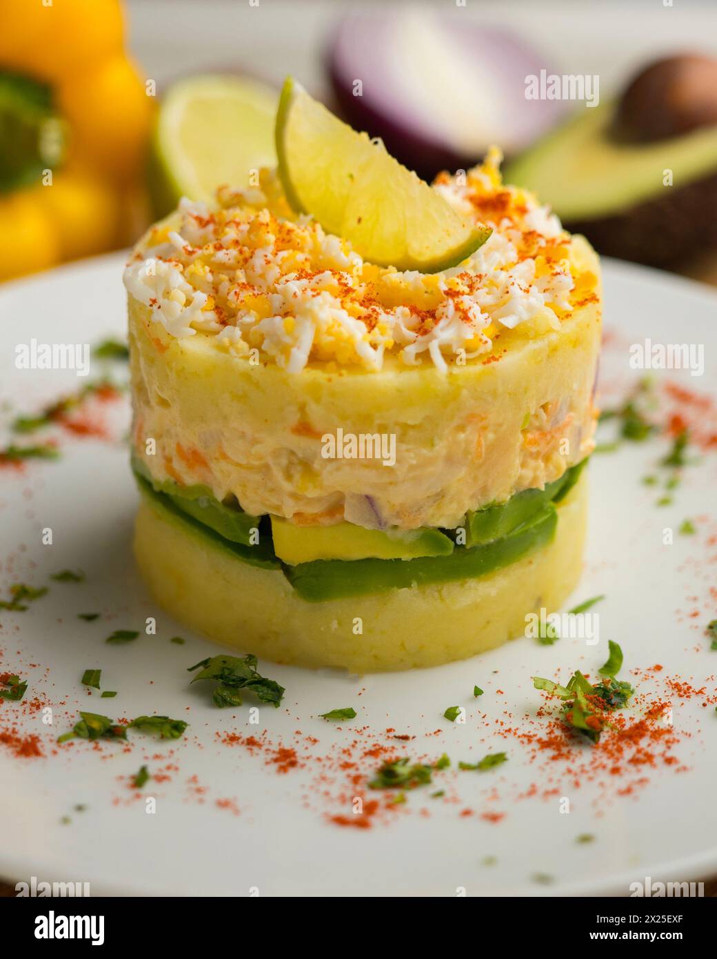 Causa Peruana. Causa Lima is a traditional starter of Peruvian cuisine ...