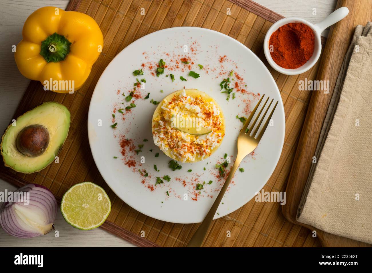 Causa Peruana. Causa Lima is a traditional starter of Peruvian cuisine ...